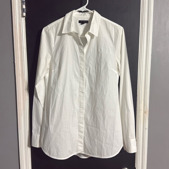 J. Crew | Tops | J Crew White Button Down Dress Shirt Size 8t | Poshmark